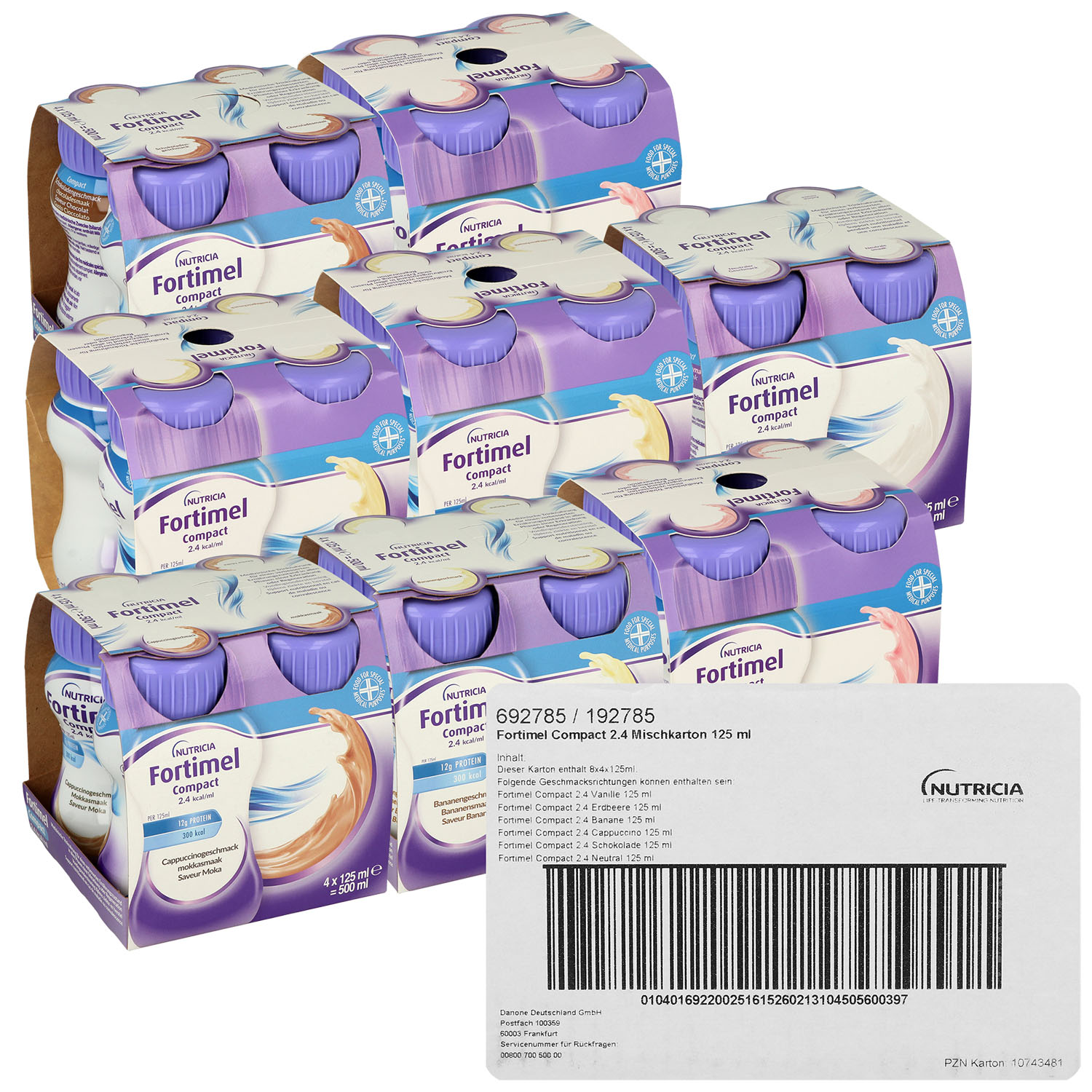 Fortimel Compact 2.4 kcal 8 x 4 x 125 ml Mischkarton | PZN 19829787