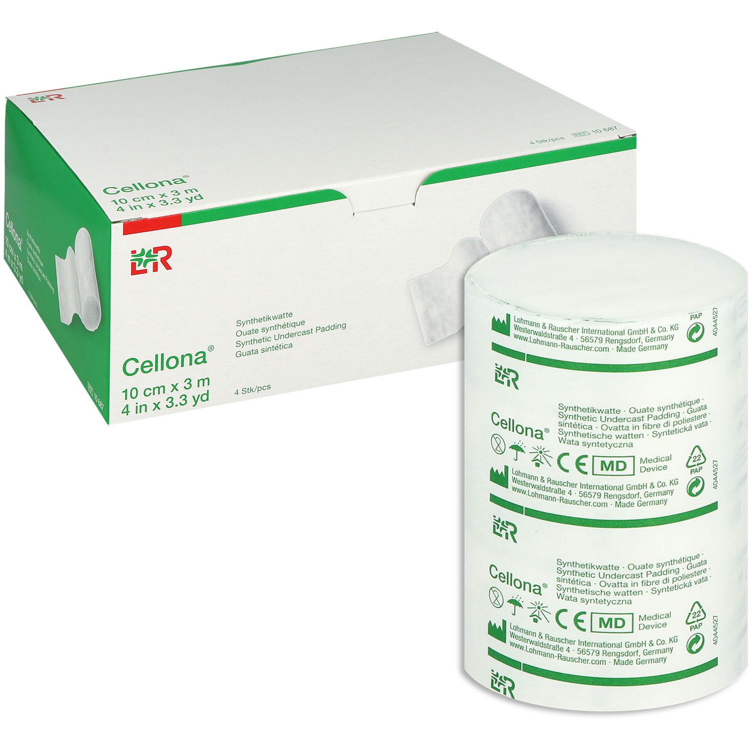 Cellona Synthetikwatte 10 cm x 3 m - 4 St. | PZN 02765468