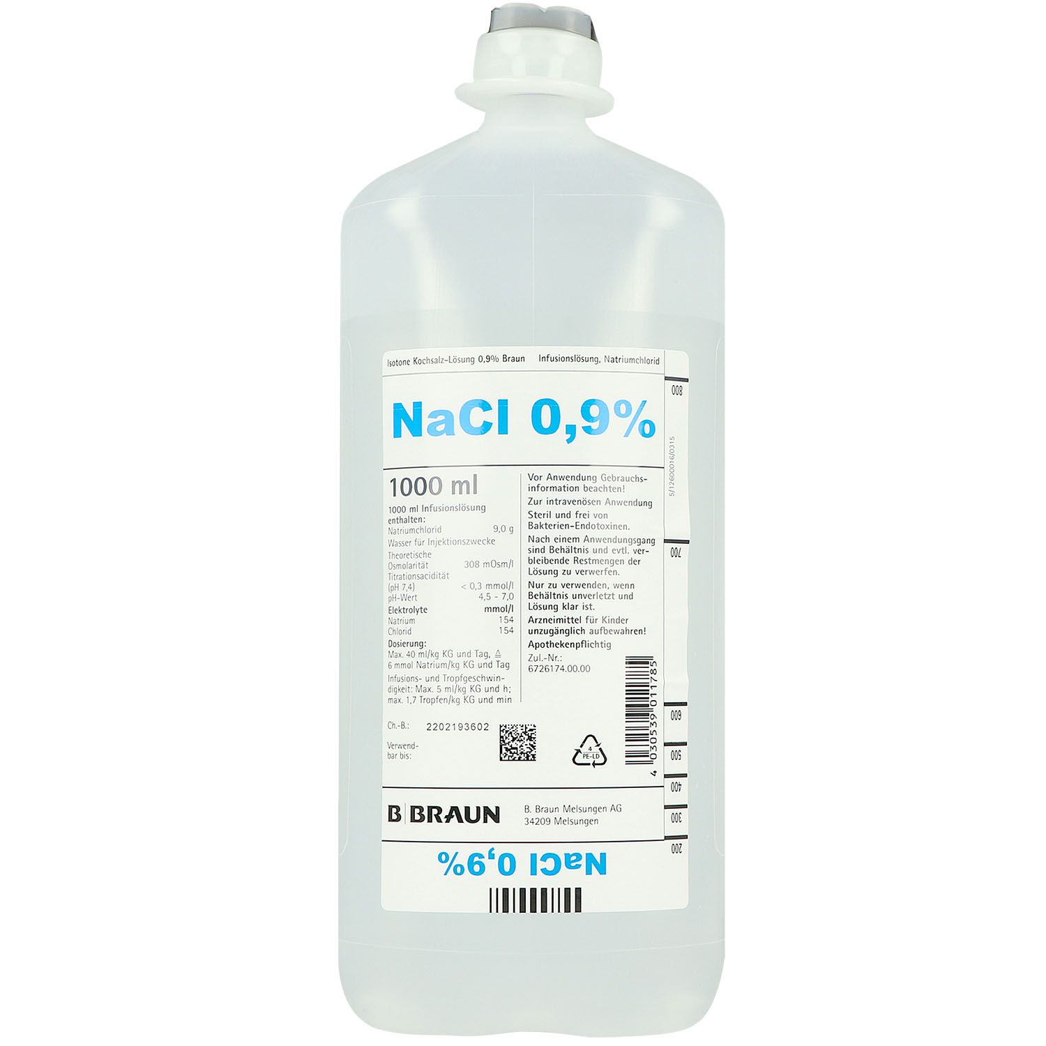 Isotone Kochsalzlösung 0,9% ️ 10 x 1000 ml | PZN 08609261