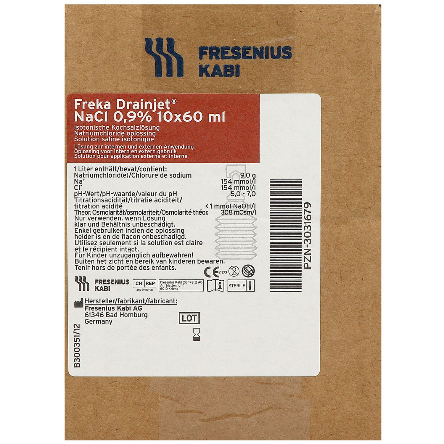 Freka Drainjet Kochsalzlösung NaCl 0,9% ISO - 60 ml - 10 St. | PZN 03031679