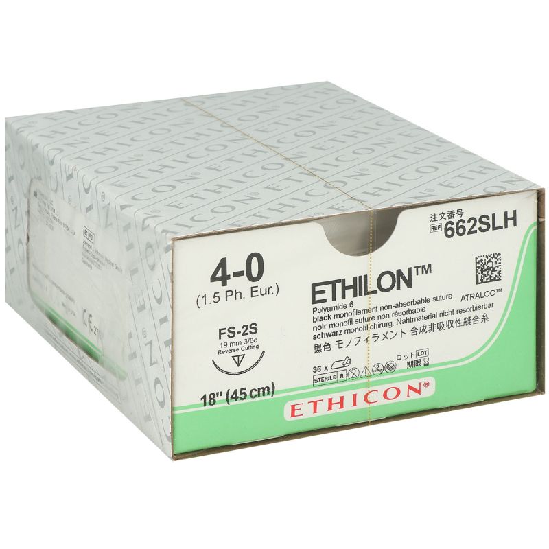 Ethilon schwarz monofil FS2S - 19 mm - 4/0 - 45 cm | PZN 09999034