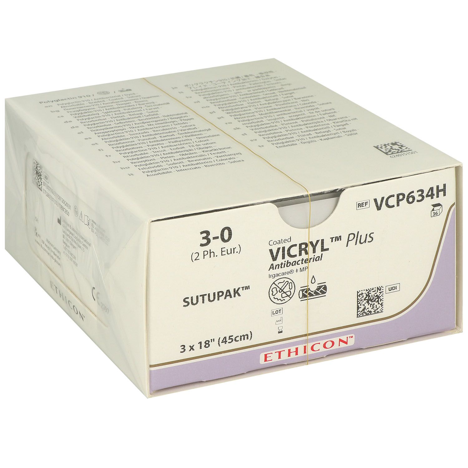 Vicryl Plus violett geflochten VCP634H; 3-0 45 cm - 36 St. | 23863 | PZN 09999034
