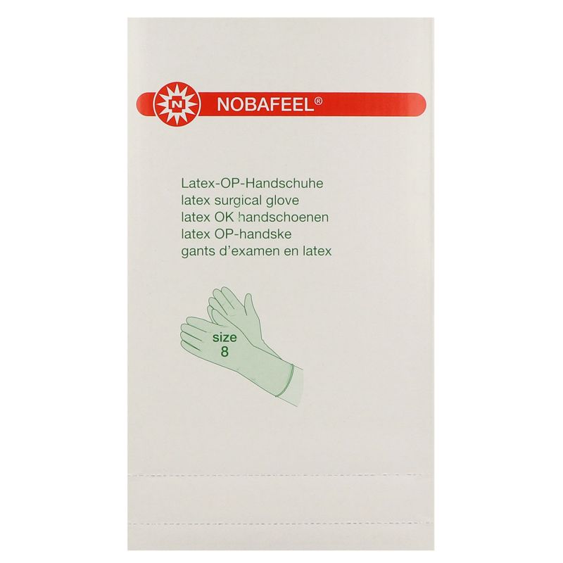 Nobafeel OP-Handschuhe, puderfrei und steril | Gr. 8 - 50 St. | 25847 ...