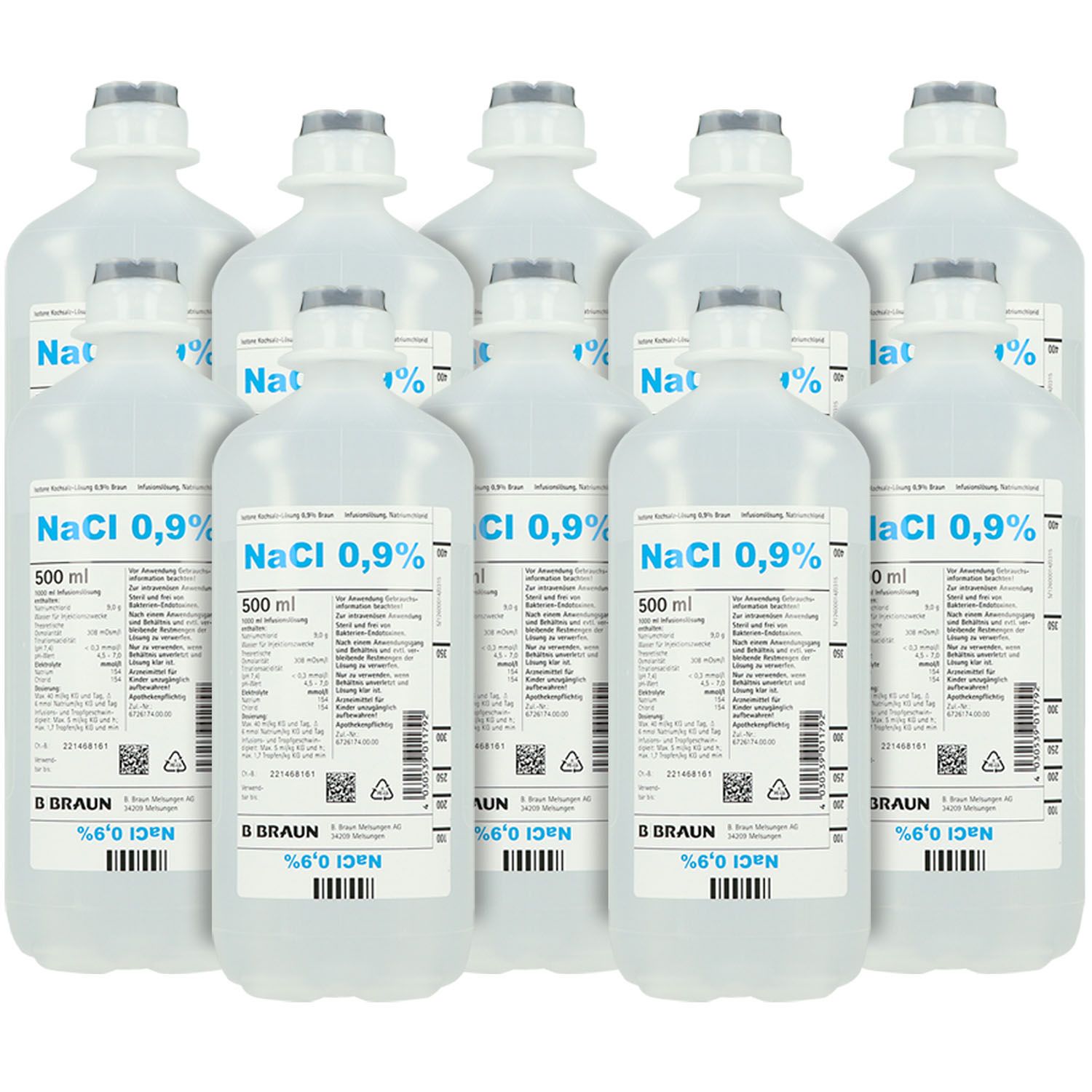 Isotone Kochsalzlösung 0,9% ️ 10 x 500 ml | PZN 08609255