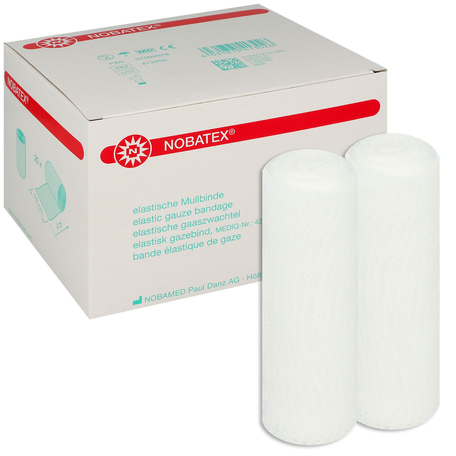 Nobatex elastische Mullbinde 10 cm x 4 m - 20 St. | PZN 07094978