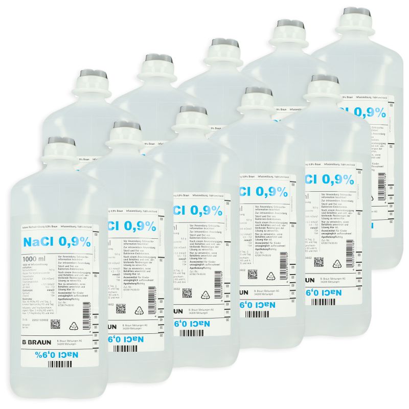 Isotone Kochsalzlösung 0,9% ️ 10 x 1000 ml | PZN 08609261