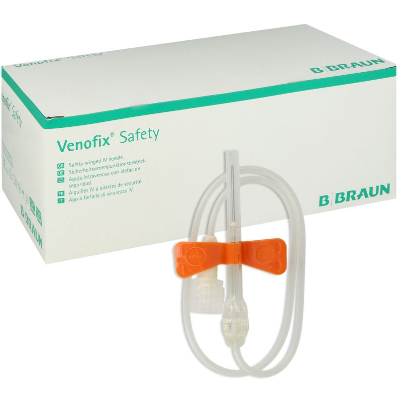 Venofix Safety G25 - 0.50 x 19 mm - 30 cm - orange - 50 St. | PZN 17935315