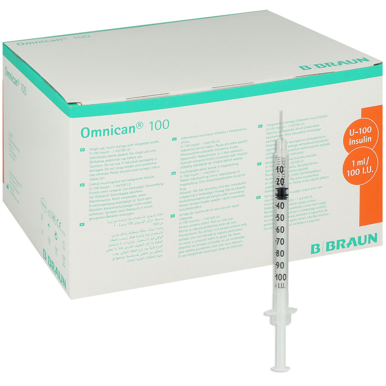 Omnican 100, U-100 Insulinspritze mit Kanüle 0.3 x 12 mm - 100 St ...