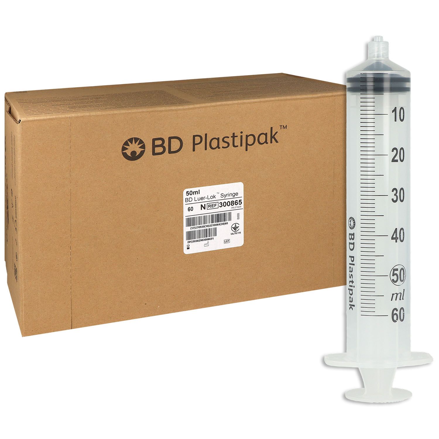 BD Plastipak Einmal-Spritze Luer-Lok-Ansatz zentrisch 50/ 60 ml - 60 St. | PZN 07657513